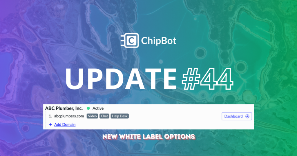 Update #44-新しいチャットとSaaSホワイトラベル機能 - ChipBot Japan 動画で挨拶、AIでサポート、ライブチャットでより深く